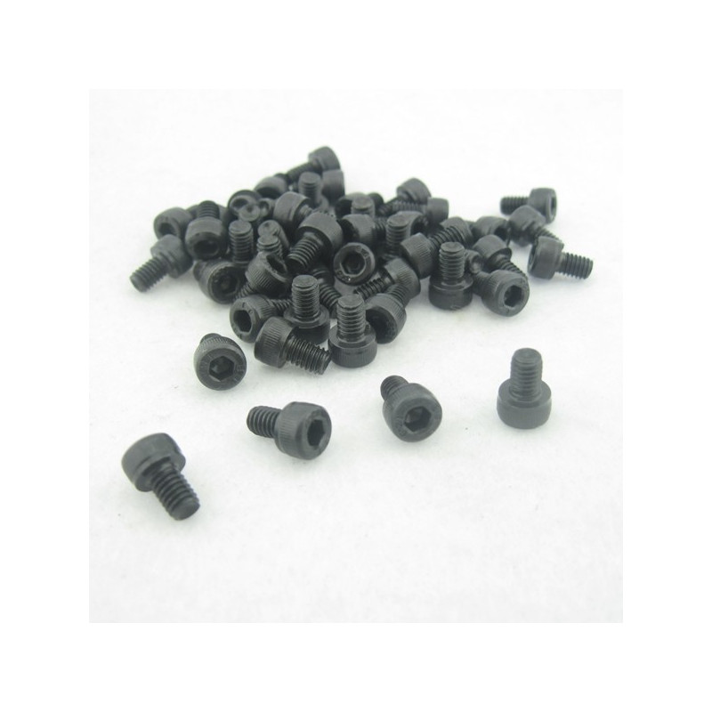 10 x M4x6 Hex Socket Head Black Screws SHS-A|SA