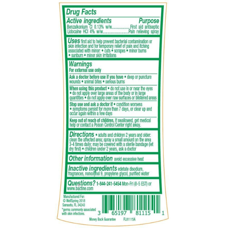 Bactine Max Pain Relief +Cleansing Antiseptic Spray, 5oz 150ml
