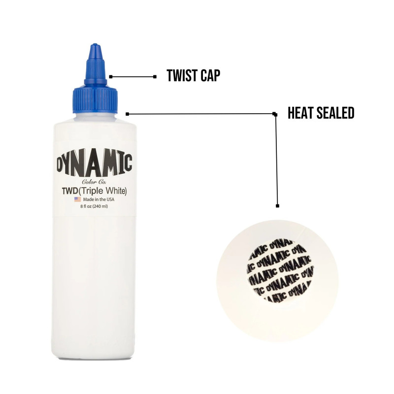 Dynamic Triple White Tattoo Ink 8oz 240ml Bottle